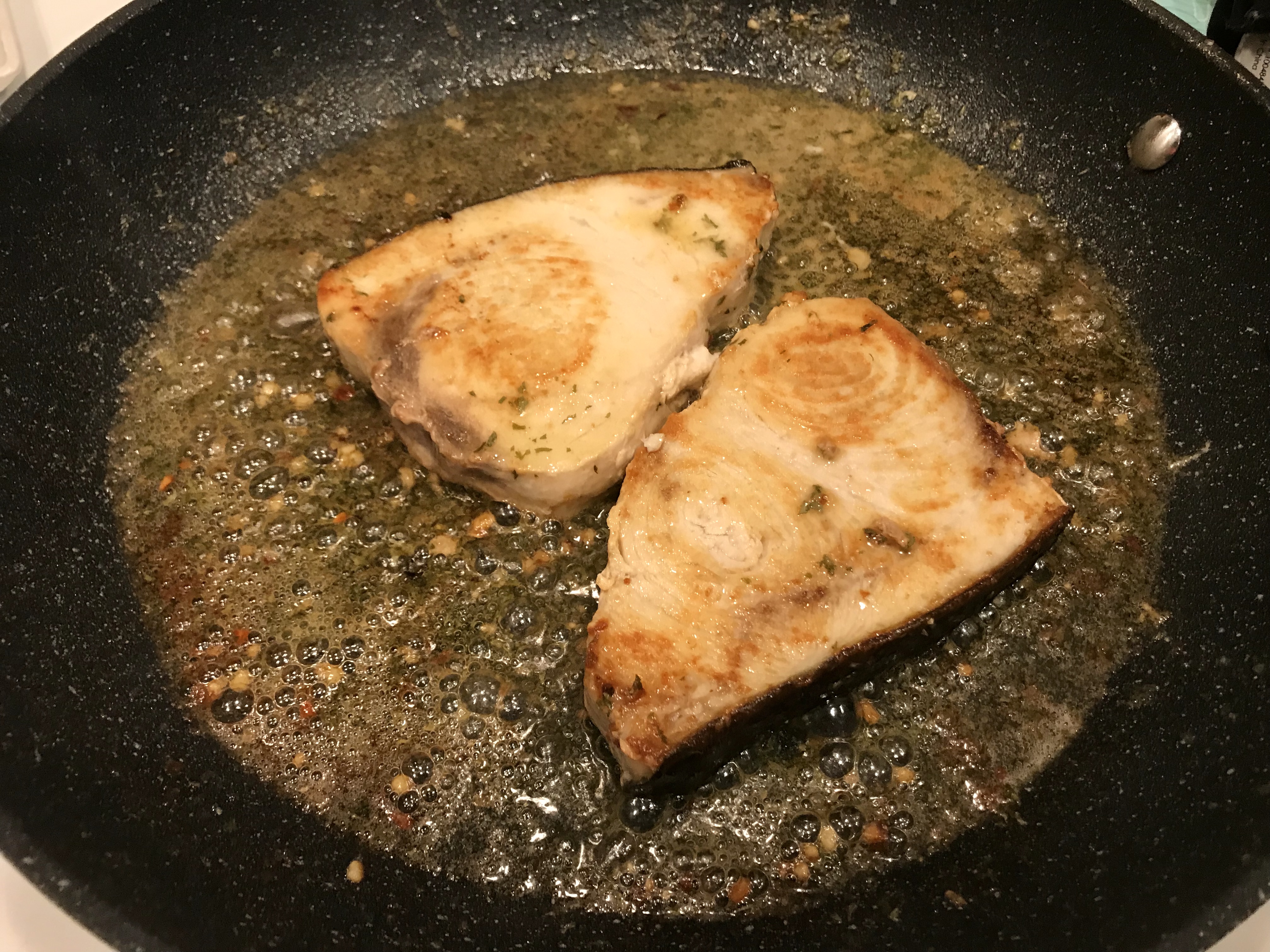 Dairy-Free Pan Roasted Swordfish with Garlic Spinach & Rosemary Red ...
